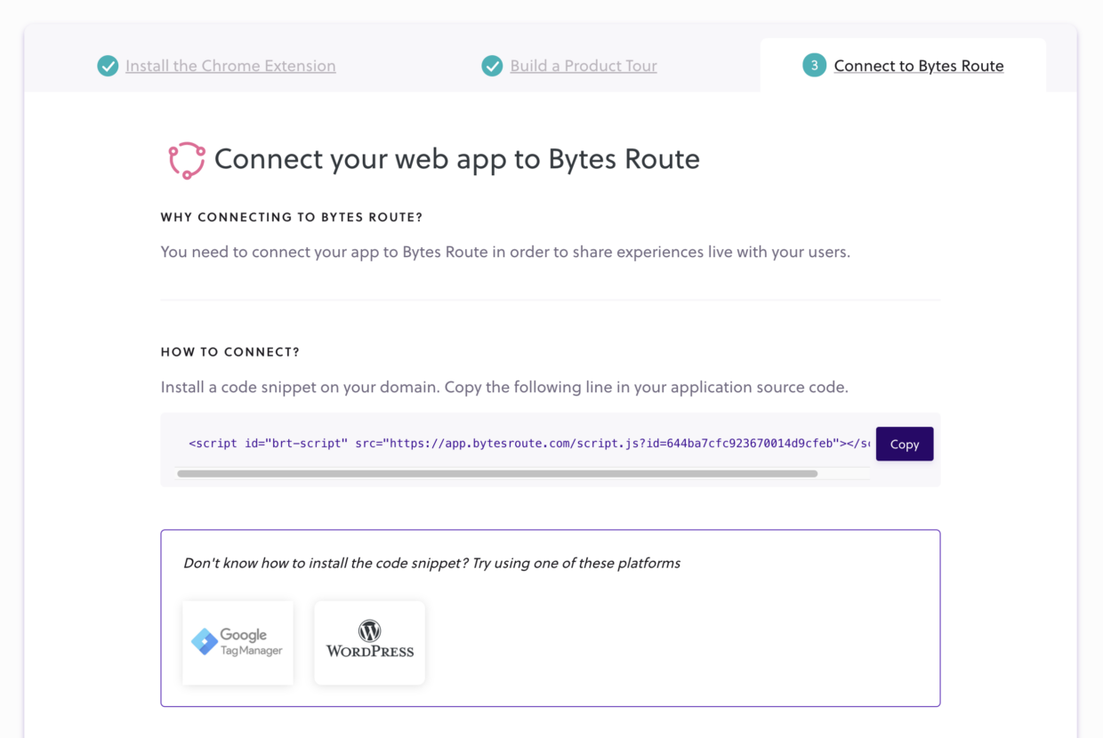 Getting started with Bytes Route